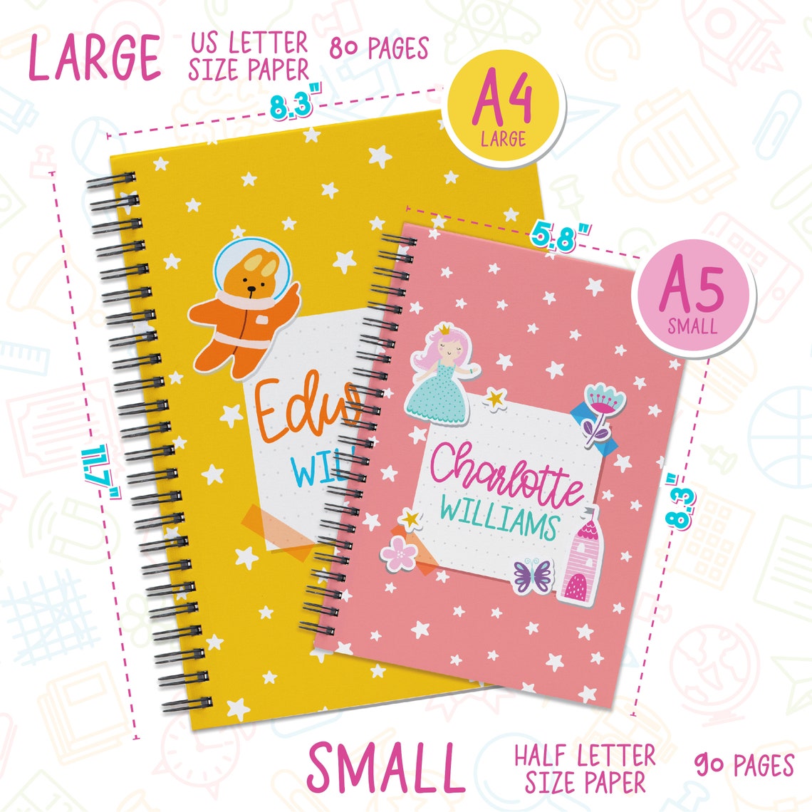Notebooks for Kids, Back to School Gifts, Personalized Notebook Kids ...