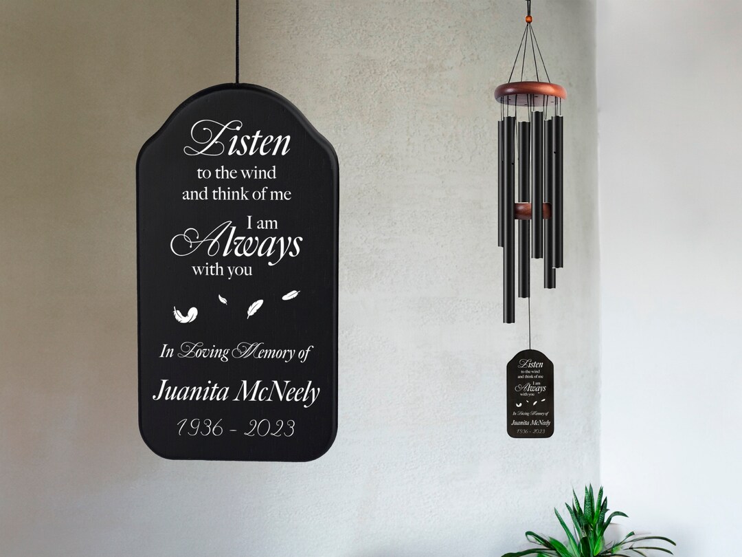 Memorial Wind Chimes, Personalized Listen to the Wind Sympathy Wind ...