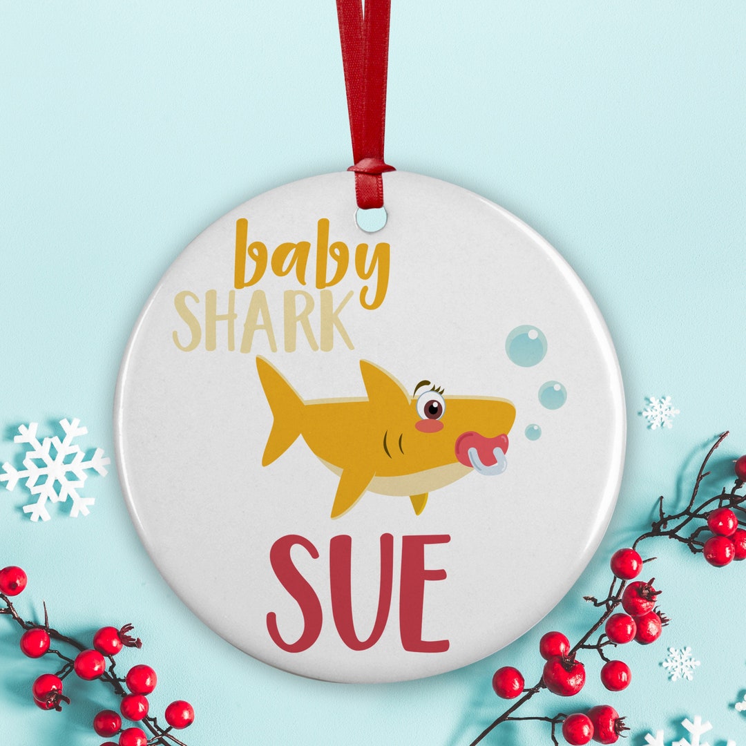 Baby Shark Ornament, Personalized Christmas Ornaments, Custom Shark ...