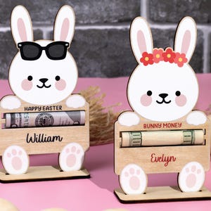 Bunny Money Holder, Personalized Easter Money Holder, Custom Name Money ...