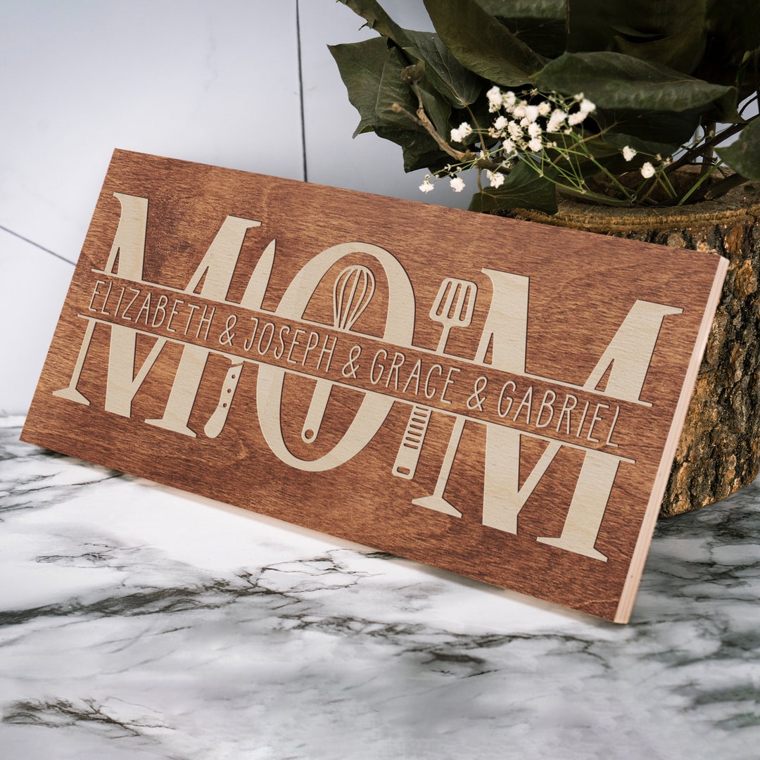 Custom Mom Sign, Mom Wood Sign, Personalized Gift for Mom, Gift for ...