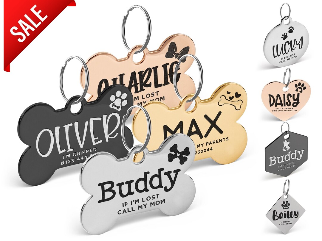Dog Tag, Dog Tags for Dogs Personalized, Engraved Dog Tag, Personalized ...