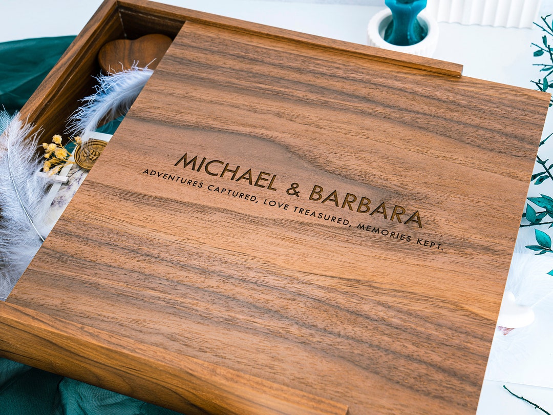 Wedding Memory Box, Wedding Keepsake Box, Wood Storage Box for Photos ...
