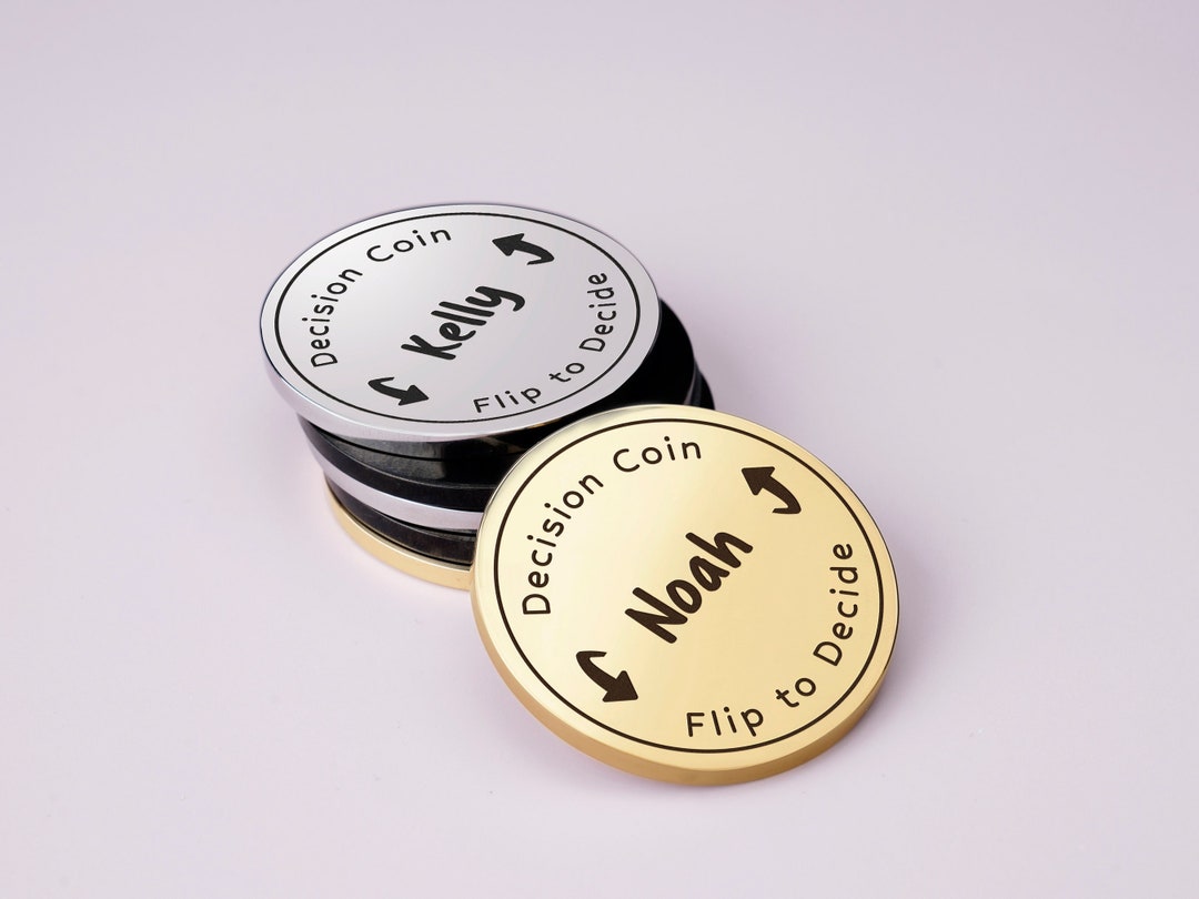 Decision Coin, Custom Engraved Brass Coin, Couples Flip Coin, Gift for ...