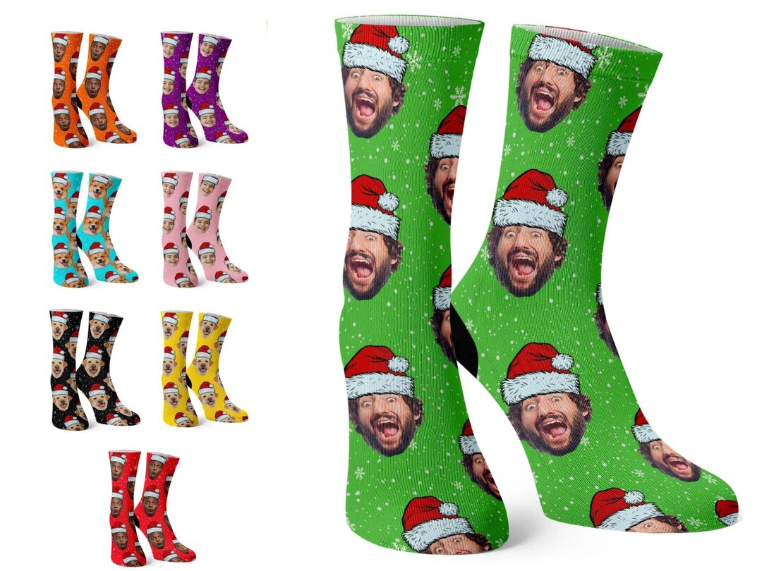Personalized Christmas Socks, Picture Socks, Custom Christmas Socks ...