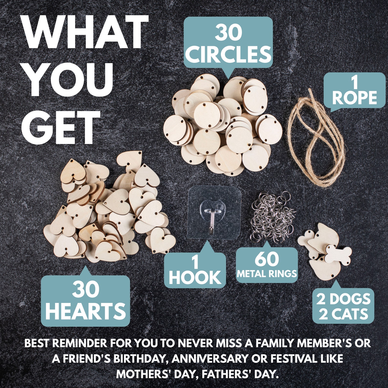 Birthday Calendar Family Birthday Board Personalized Wood - Etsy