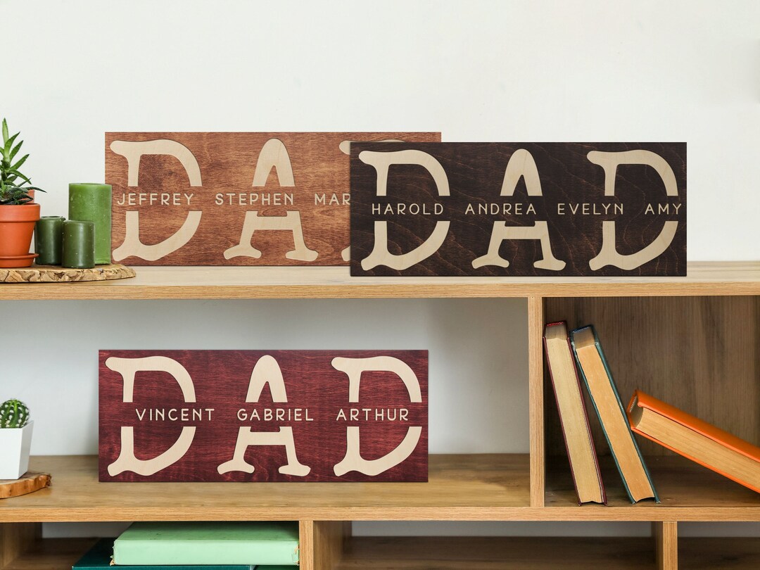 Personalized Dad Gift, Dad Sign W/ Kids Names, Personalized Gifts for ...
