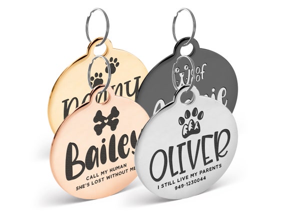 Engraved Dog Tags For Pets Gold Large Bone Pet Tag | Timpson