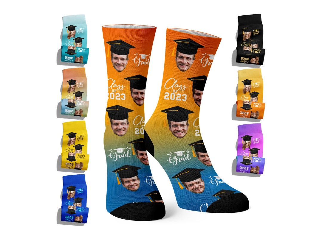 Graduation Socks, Graduation Gifts for Him, Custom Face Socks, Grad ...