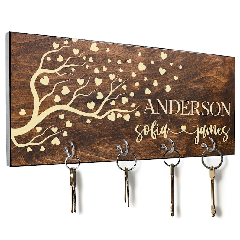Personalized Key Holder for Wall Custom Key Hanger | Etsy