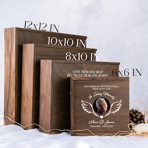 Memorial Gift Box, Personalized Wooden Memorial Photo Keepsake Box ...