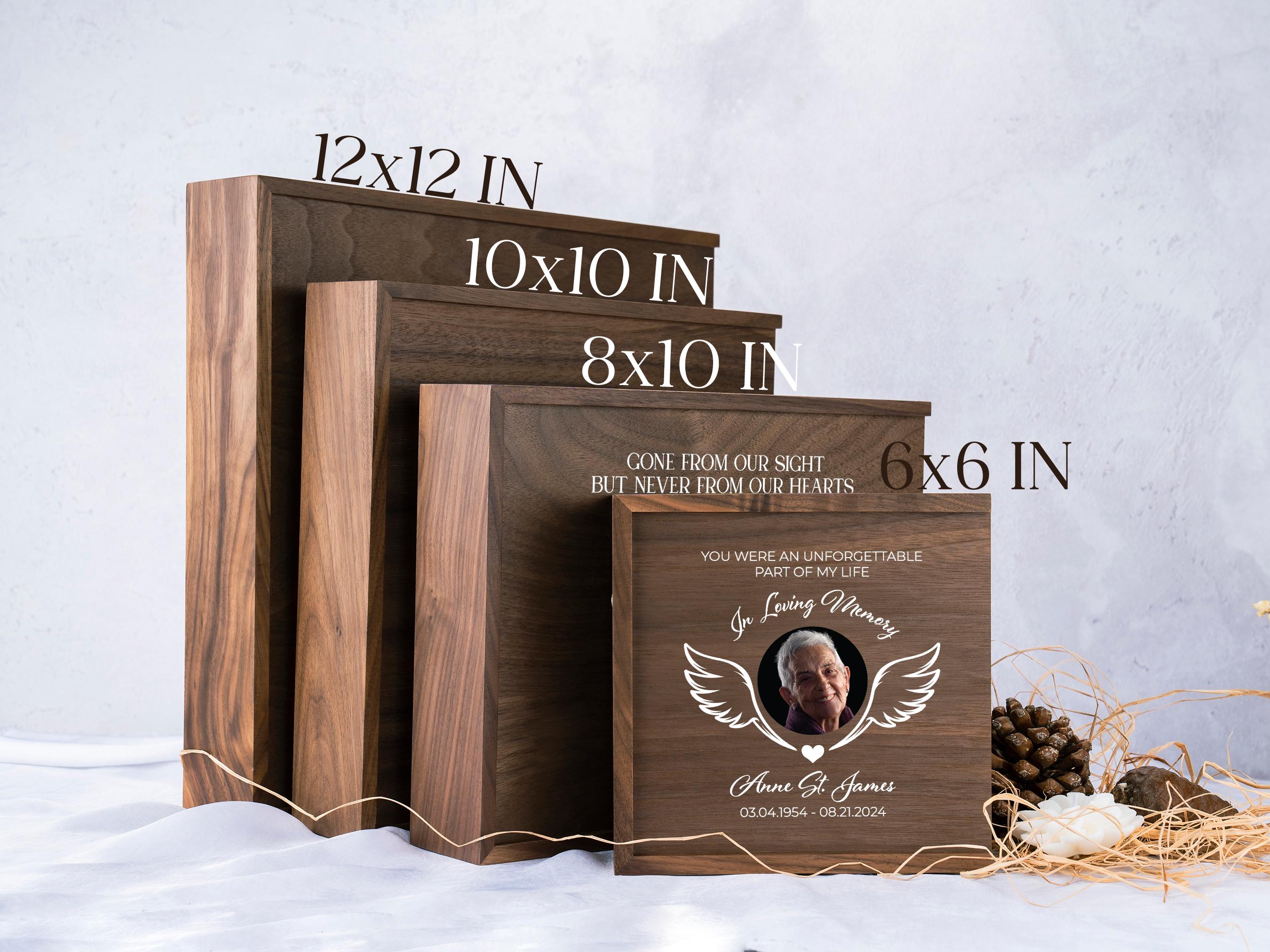 Memorial Gift Box, Personalized Wooden Memorial Photo Keepsake Box ...