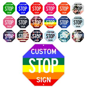 Custom Stop Sign, Traffic Stop Sign, 12" X 12" 'add Your Text ...