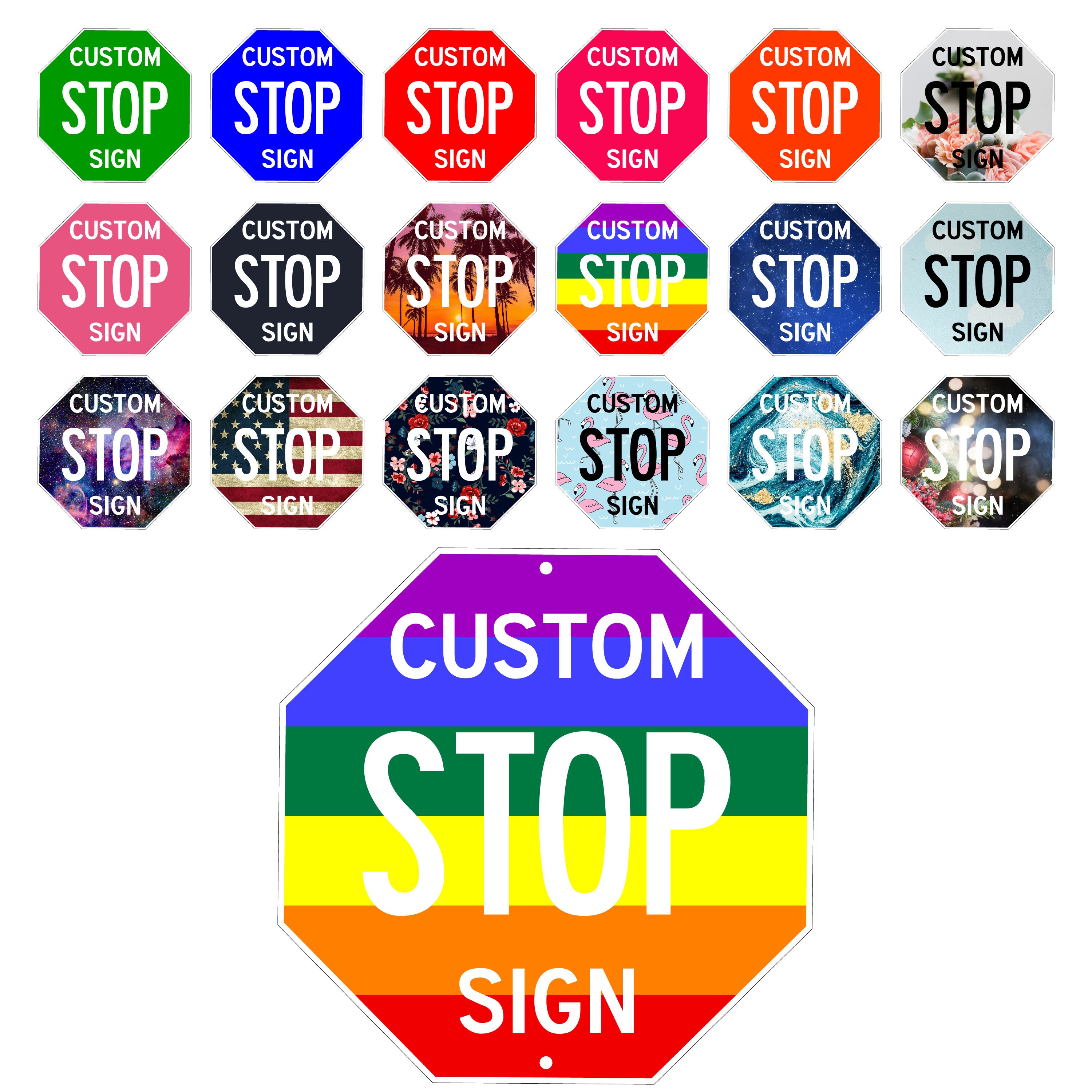 Custom Stop Sign, Traffic Stop Sign, 12" X 12" 'add Your Text ...