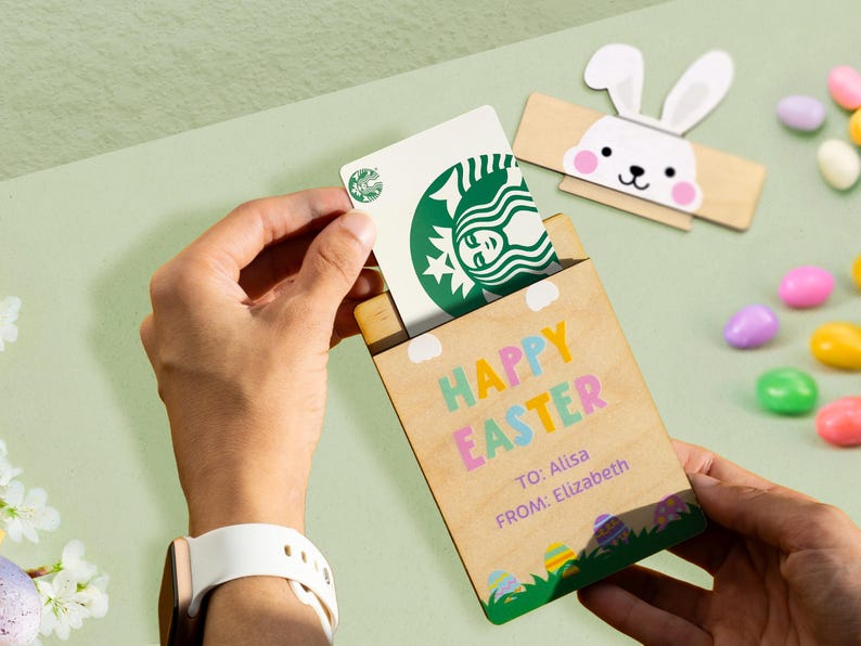 Easter Gift Card Holder Personalized, Easter Basket Stuffers, Custom ...