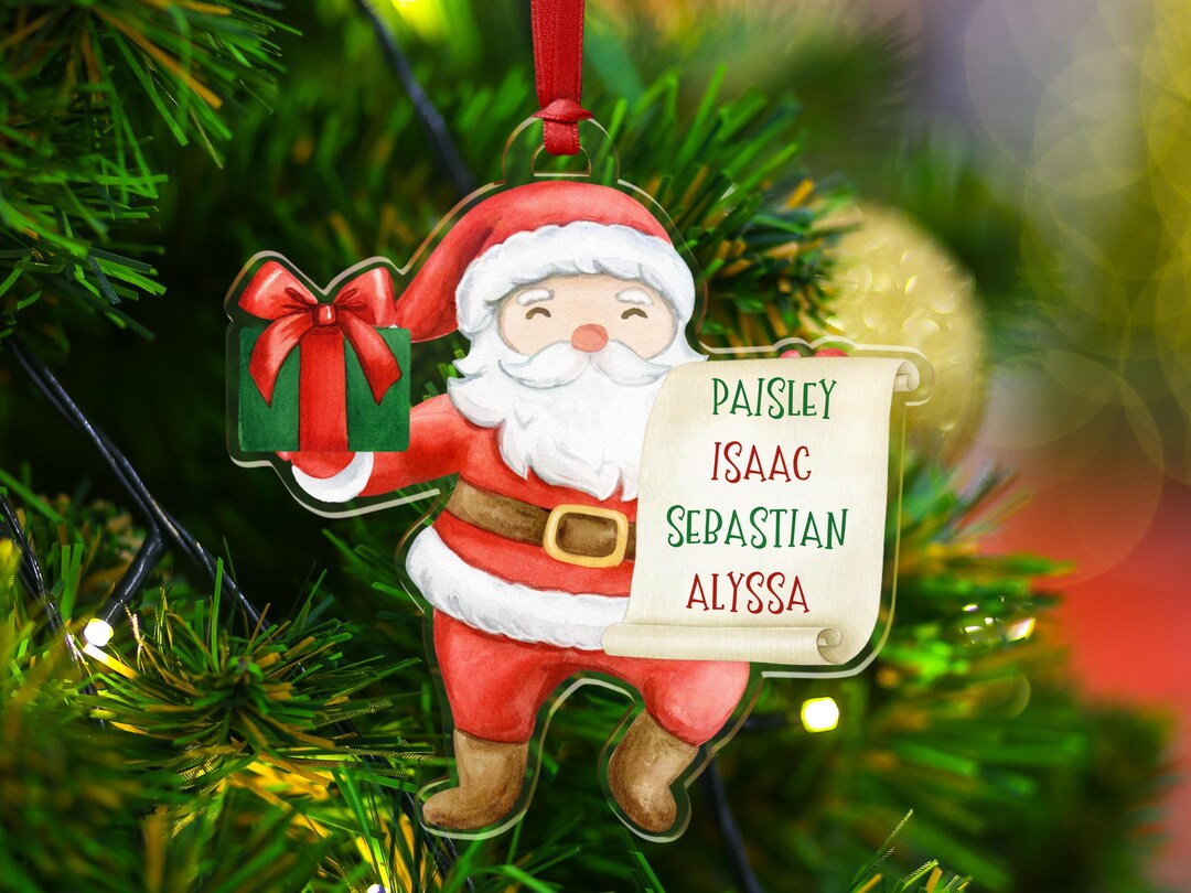 Christmas Ornament Personalized, Santa's Nice List Ornament, Santa List ...