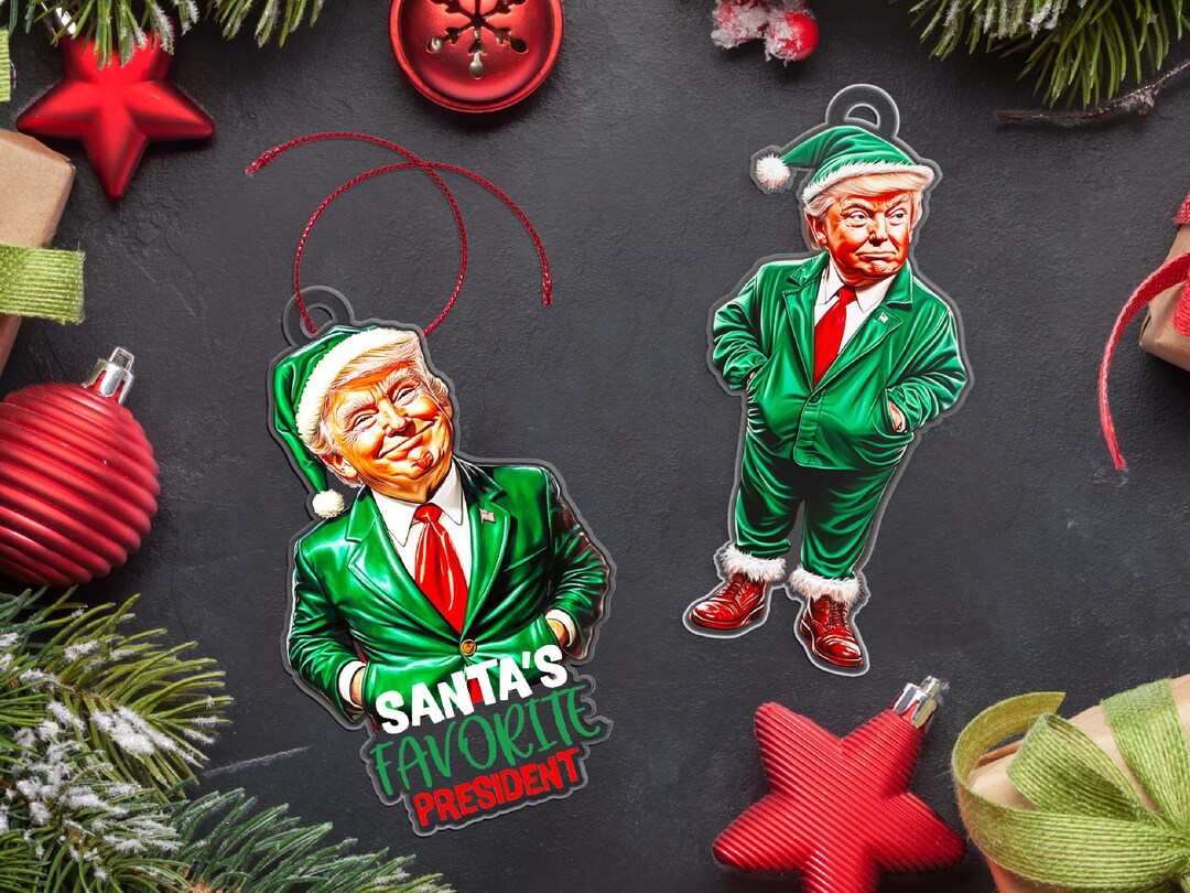 Trump Christmas Ornament, Santa's Favorite President, Humorous Trump ...