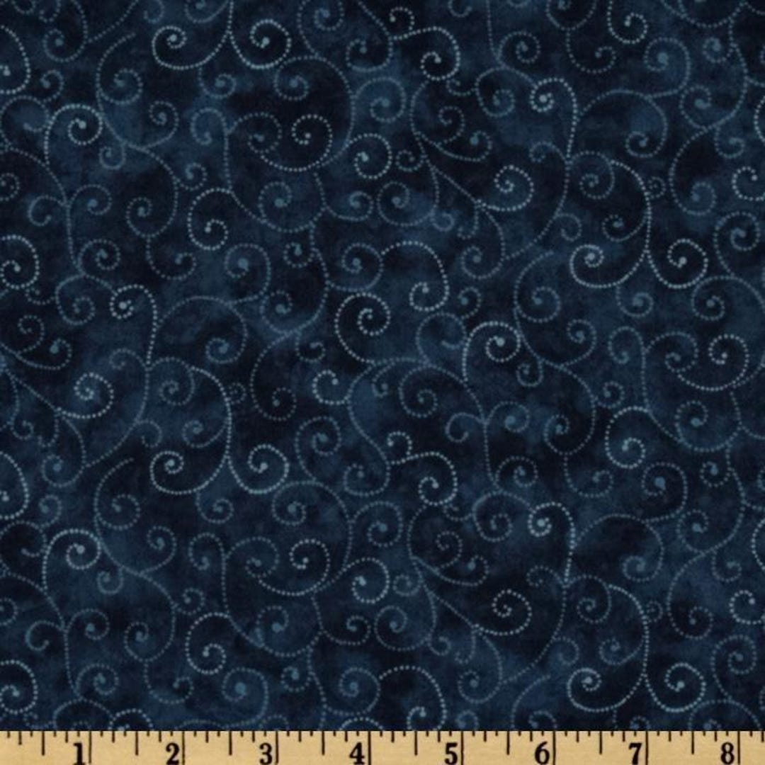Moda Fabric ---1 Yard X 44" Moda Marble Swirls in Deep Blue Pattern ...