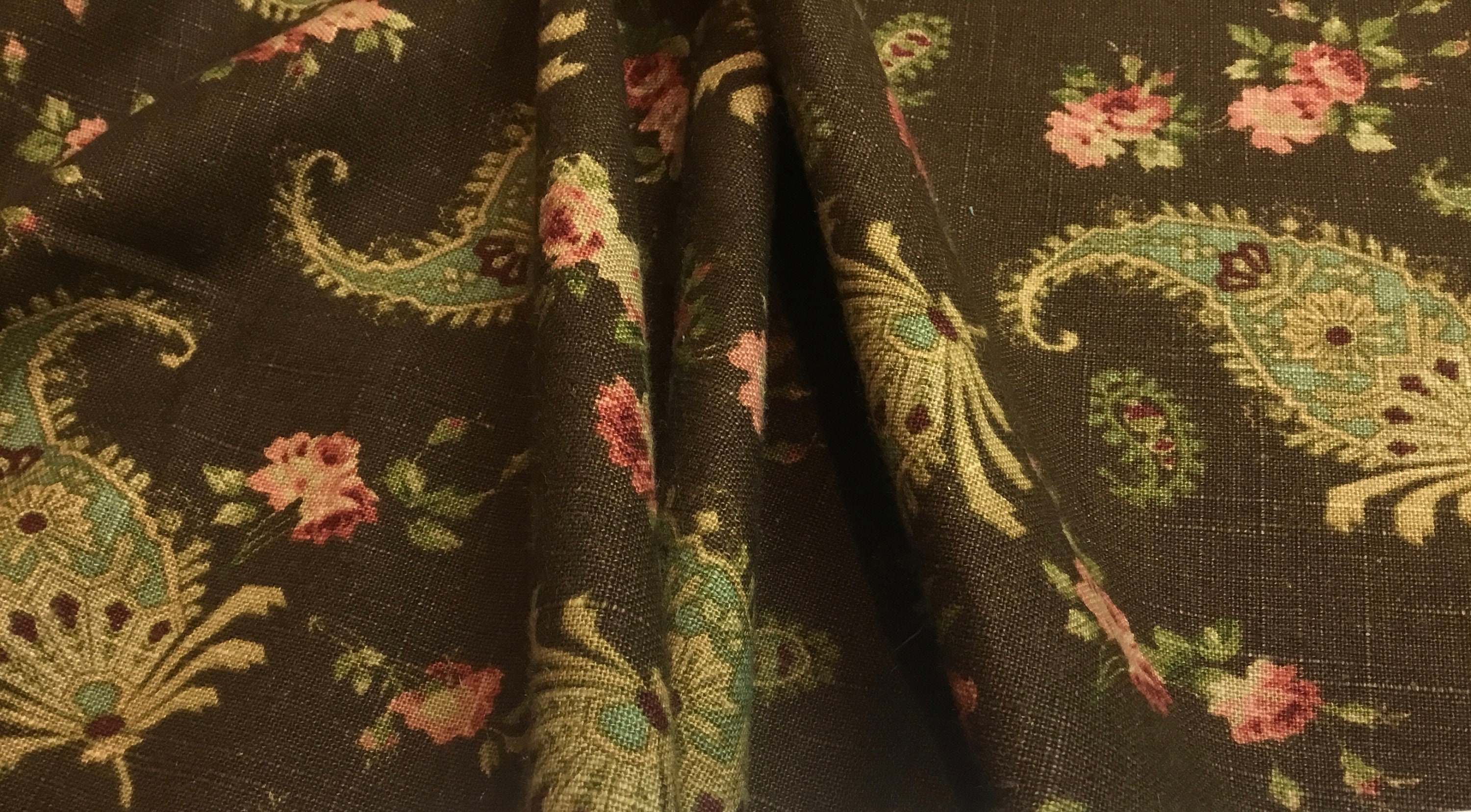 By the Yard X 54 Waverly Prelude Paisley Sepia Home - Etsy