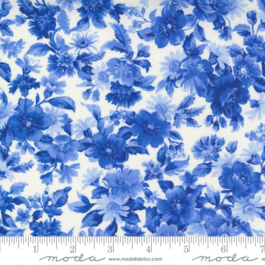 Moda Fabric 1 Yard X 44 Moda Summer Breeze Pattern 33611-BW Cotton ...