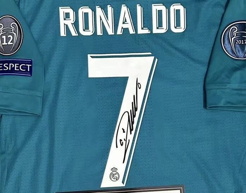 Cristiano Ronaldo SIGNED Real Madrid Blue Third UCL 2017 Signature ...