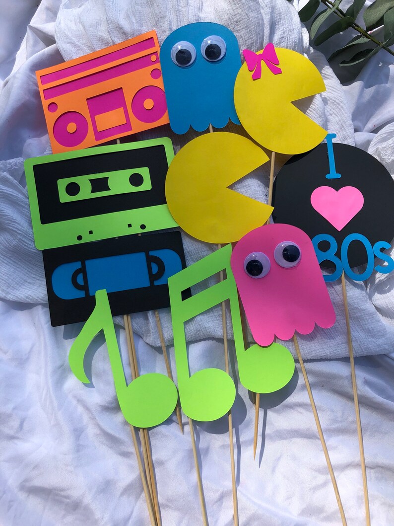 80s Theme Centerpiece Photo Booth Props 80's Party - Etsy Canada