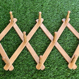 Vintage Wooden Accordion 10 Peg Wall Mount Coat Rack Mugs - Etsy