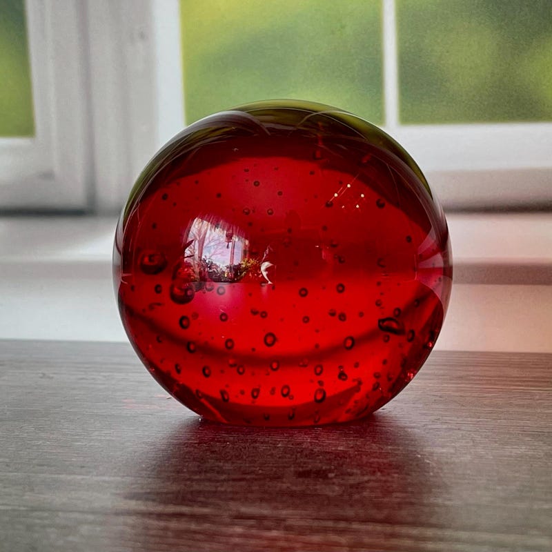 Red Art Glass - Etsy