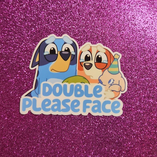 Buy Double Please Face Bluey Bingo Inspired Water Resistant Online in ...