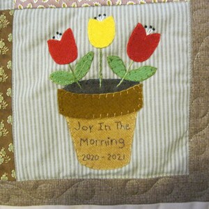 Handmade Quilted Wool Applique Wall Hanging Quilt. Flowers and Birds ...