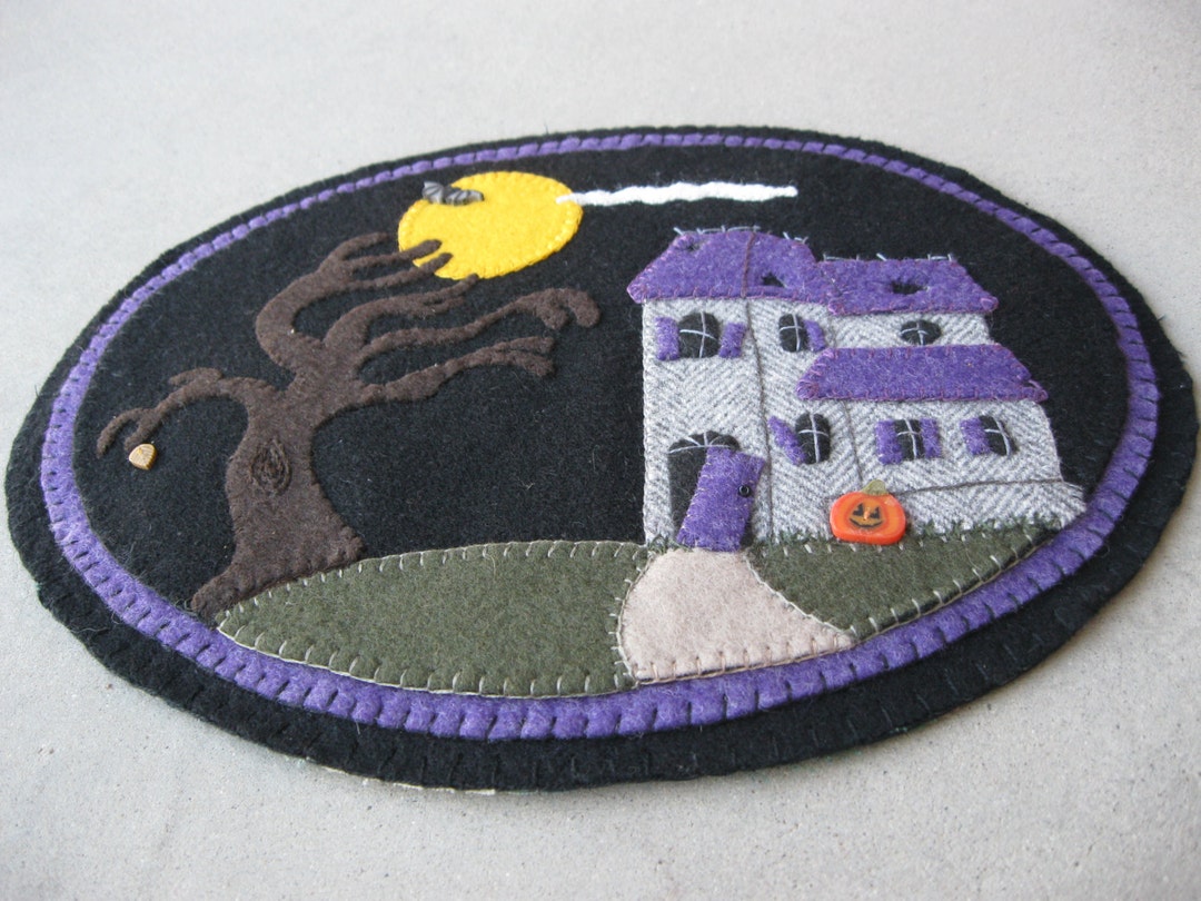 PDF Pattern: Halloween Haunted House Penny Rug, Instant Download ...