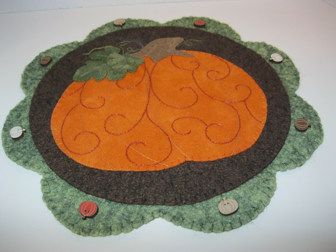 PDF Pattern: Scrolled Pumpkin Penny Rug, Instant Download, Autumn ...