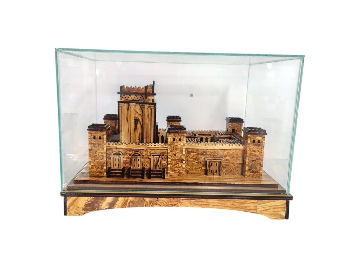 The Second Temple Model Handmade Jewish Jerusalem Olive Wood Judaica - Etsy