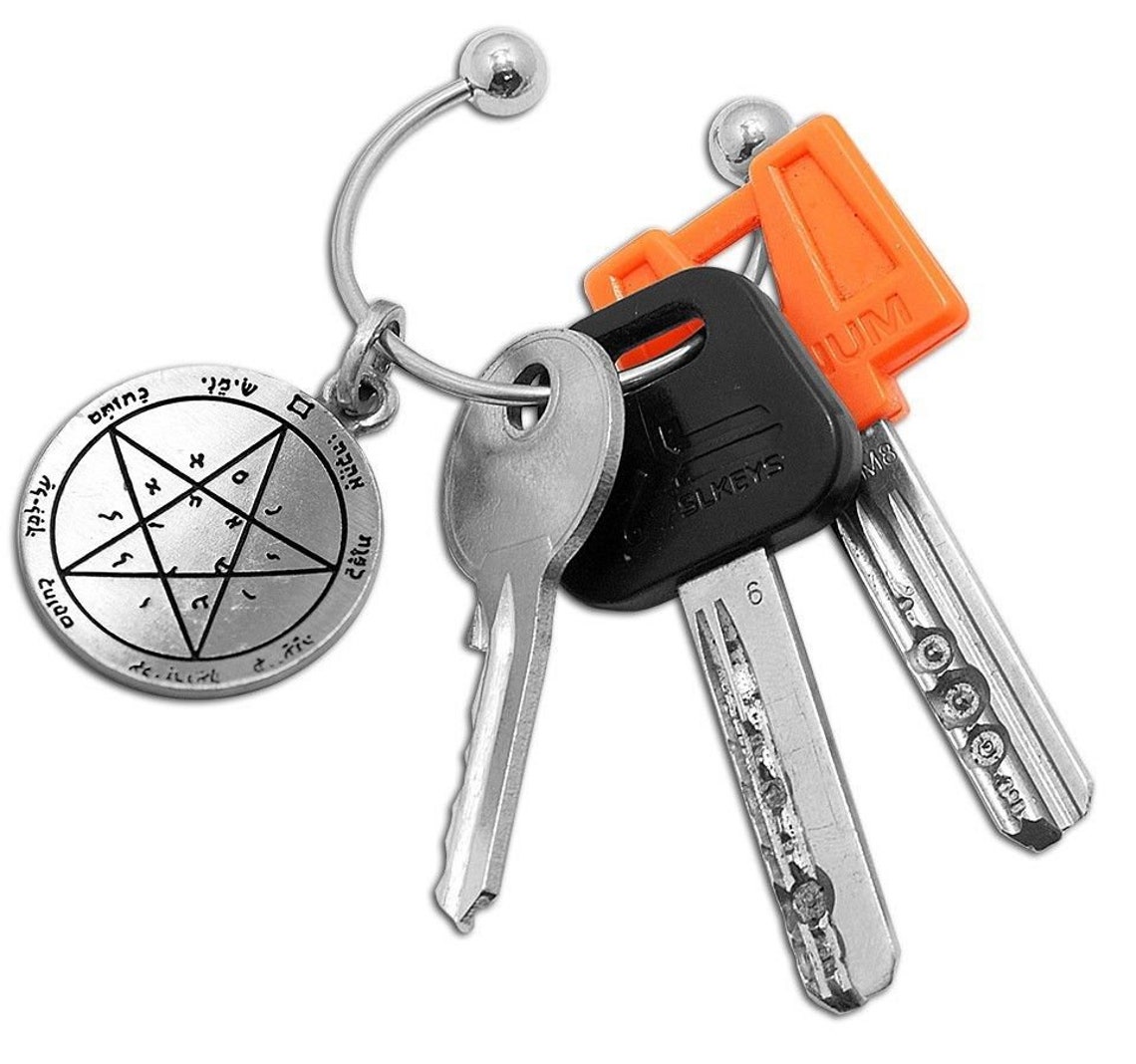 Kabbalah Pentacle Keychain With Tranquility and Equilibrium Seal King ...