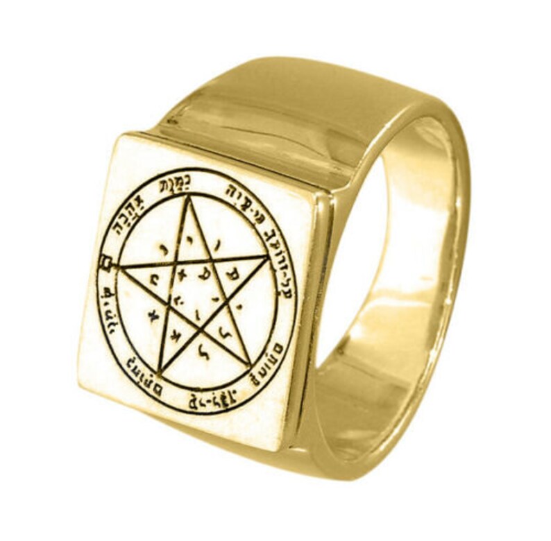 Signet Ring Wishes Seal Pentacle Amulet King Solomon Silver | Etsy
