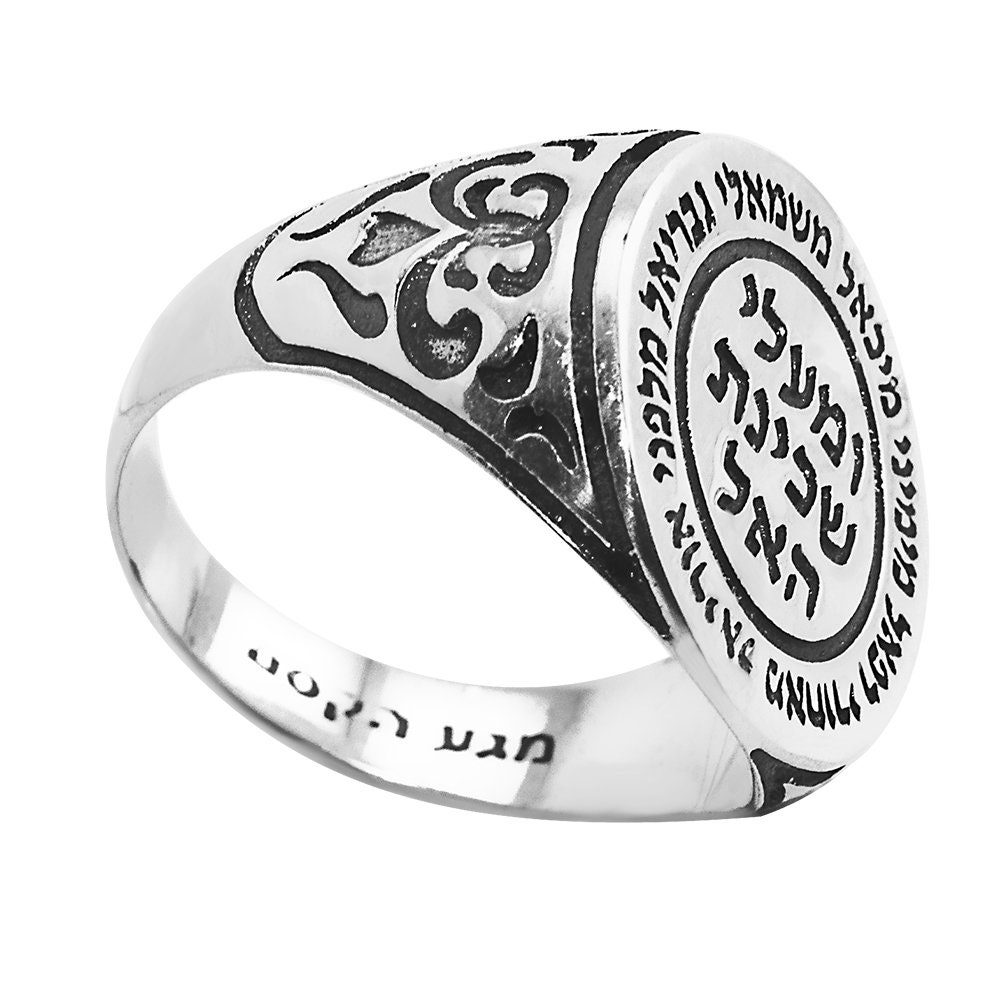 Kabbalah Ring With Angels Blessing Seal Silver 925 | Etsy