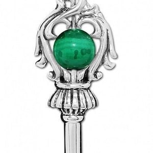The Key of Soul for Protection Pendant Amulet Malachite Stone Silver ...