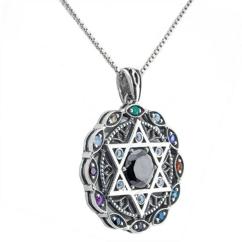 Round Kabbalah Talisman With Hoshen Stones Magen David and - Etsy