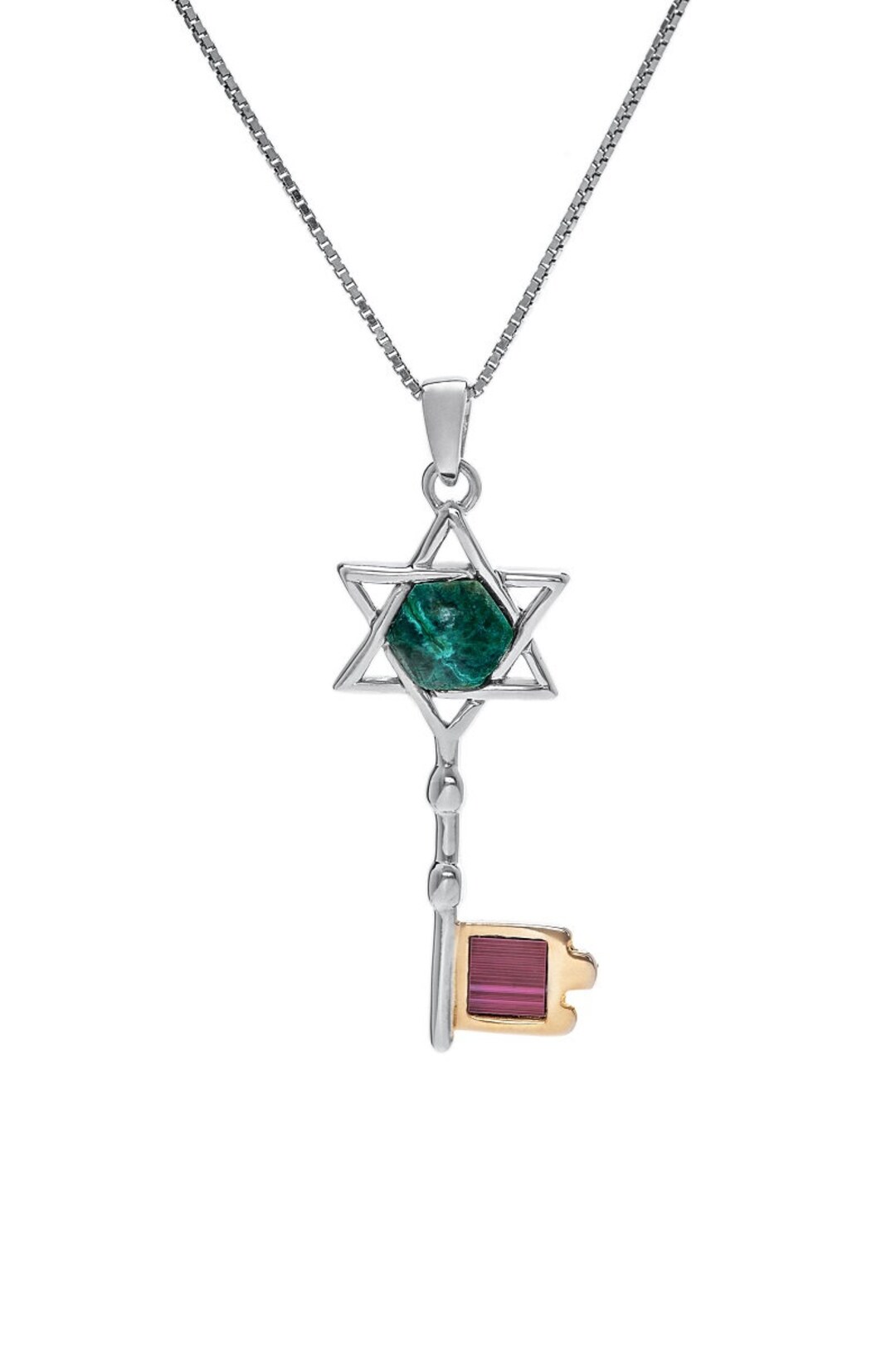 Jerusalem Nano Bible Torah Pendant Key Star of David Necklace Silver ...