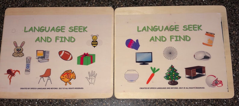 Language Seek and Find Wooden Boards for Object Function Speech Therapy ...