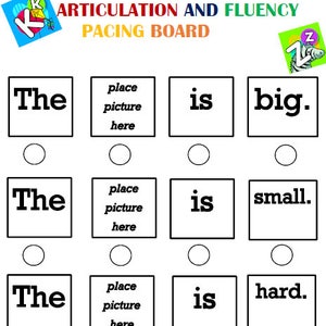 Articulation and Fluency Pacing Board Speech Therapy Printable Activity ...