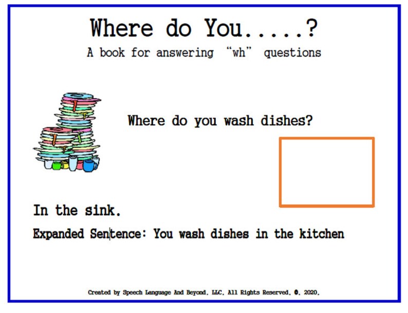 Where Question Book for Speech Therapy WH Question Speech - Etsy