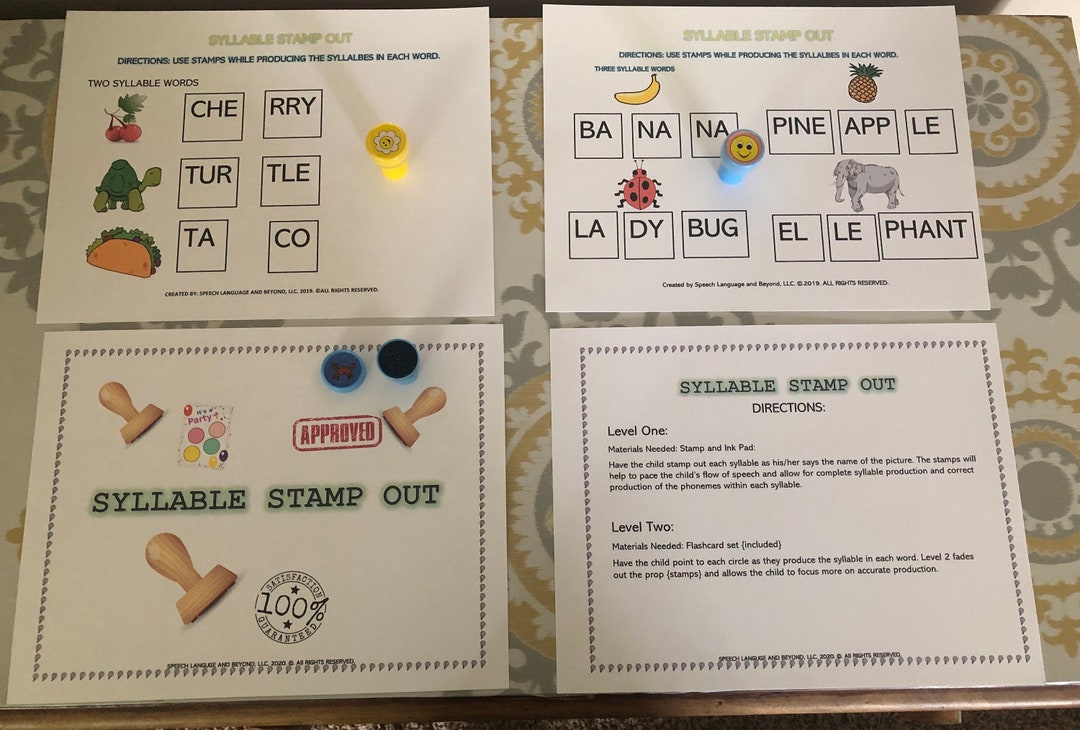 Syllable Stamp Out Multi-syllable Word Phonological Skills Speech ...