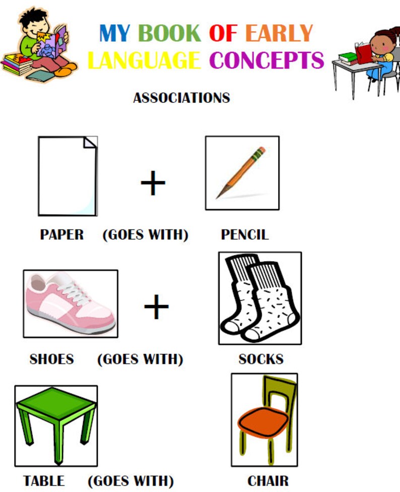 My Book of Early Language Concepts Speech Therapy Activity for ...