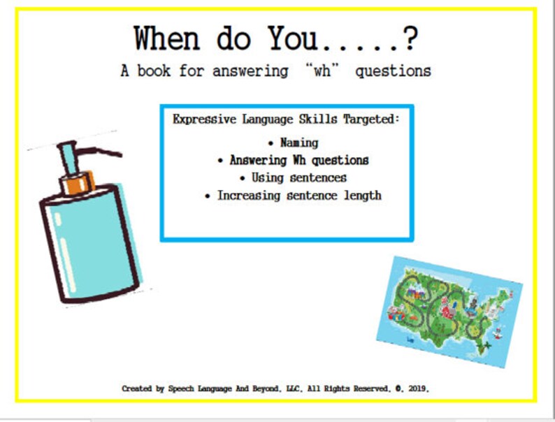 When Speech Therapy Activity Book Cut and Paste Speech Therapy Activity ...