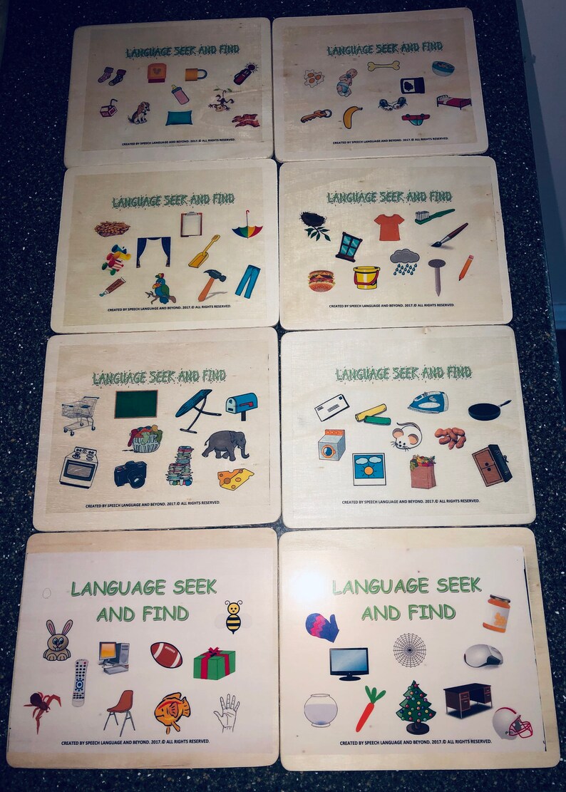 Language Seek and Find Wooden Boards for Object Function Speech Therapy ...
