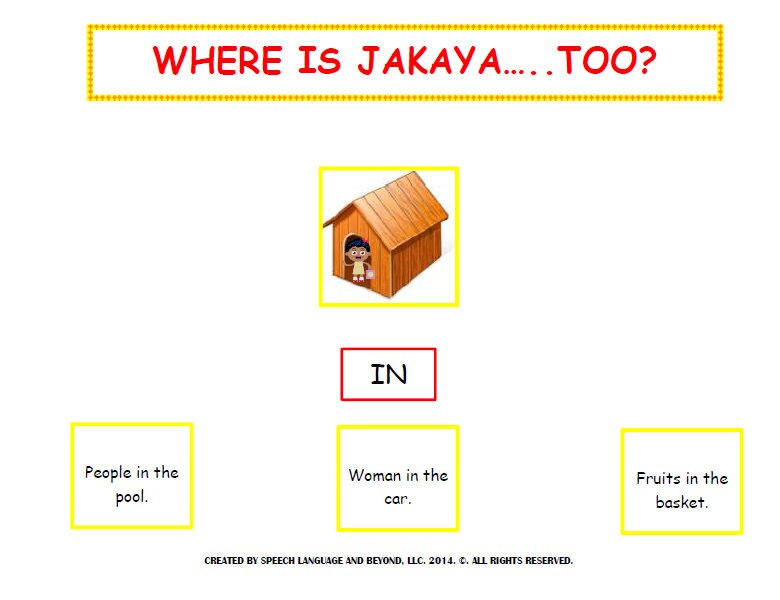 Where is Jakaya? and Where is Jakaya....too? Speech Therapy Activity ...