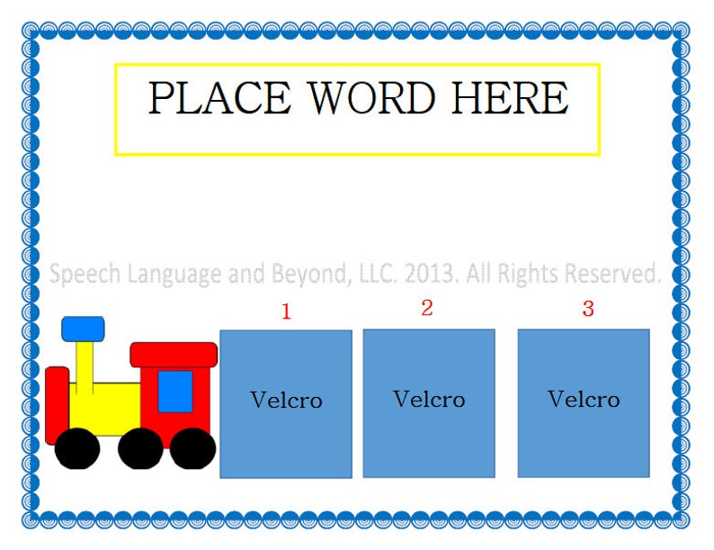 Syllable Train- Speech Therapy Printable Activity for Preschoolers ...