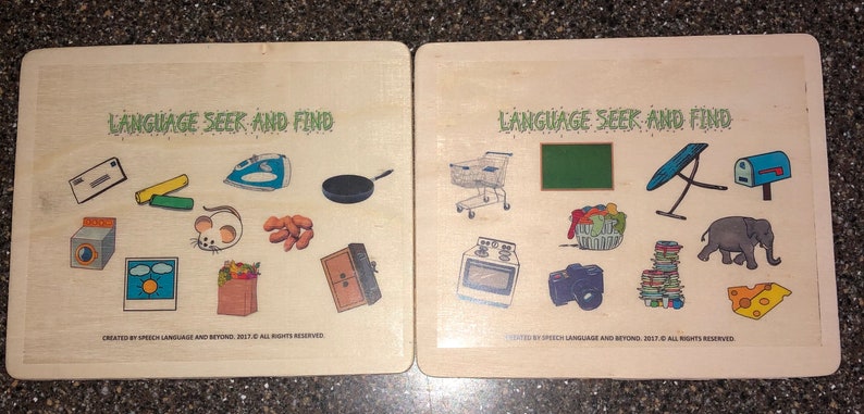 Language Seek and Find Wooden Boards for Object Function Speech Therapy ...