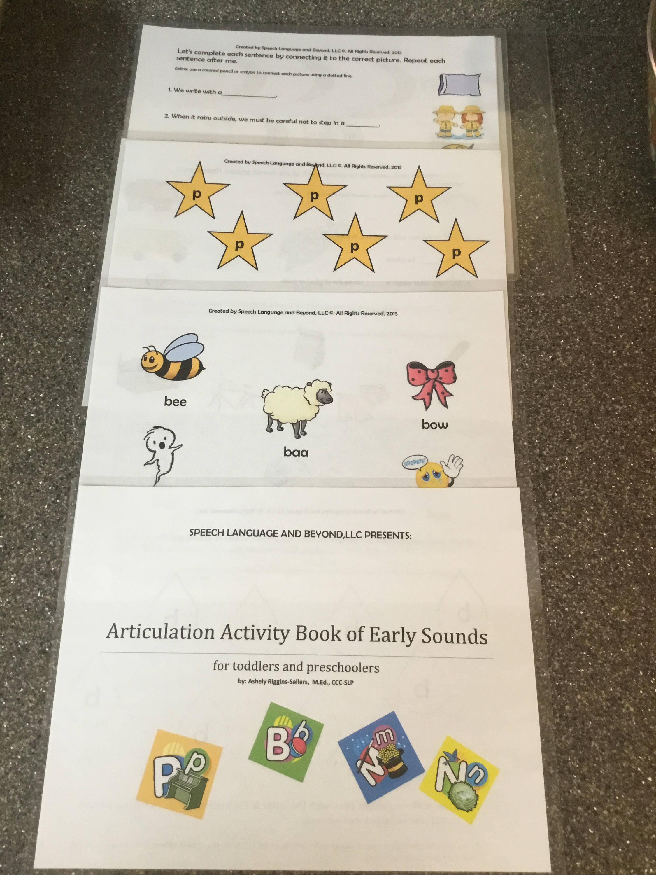 Articulation Activity Book of Early Sounds Assembled Speech Therapy ...